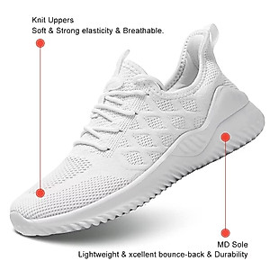 Womens Fashion Walking Sneakers Trainers Running Tennis Ladies Shoes Sports Jogging Gym Breathable Soft Sole Work Shoes White