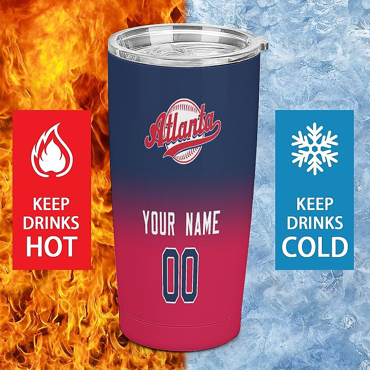 Custom Car Tumbler,Tumblers Stainless Steel 20.8oz,Personalized Baseball Cup,Sports Travel Coffee Mug,Customized Presents Gifts for Mother's Day Friends Fan Players Coach Lovers,Custom Number and Name