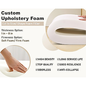 Kiyeocca Custom Bench Cushion Indoor, Window Seating Cushions, Corner Nook Cushions, Rv Seat Cushion Replacement, Banquette Cushions for Bench, 60 inches Long