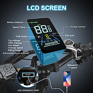 Wildeway FW11 Electric Bike 48V 32Ah Battery 750W 30MPH Folding Electric Bike for Adults, 20'' Fat Tire Mountain Ebike Bicycles, 7-Speed Gears and Dual Shock Absorber, Step-Thru 32AH Grey