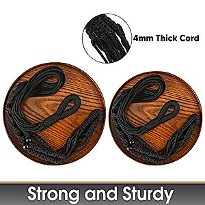 Shineloha 2 Pack Macrame Plant Hanger | Hanging Planters for Indoor Plant, Indoor Hanging Planter Shelf | Plant Hanger, Hanging Plant Holder, No Plant/Pot Included (Black) (1 Large+ 1 Medium)…