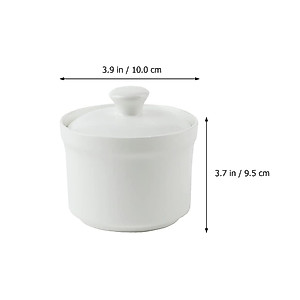 Hemoton 2pcs Ceramic Stew Pot with Lid Small Steam Soup Bowl Steaming Cup Japanese Serving Dish Seasoning Jar Sugar Pot for Egg Custard Medicinal Birds Nest Appetizer