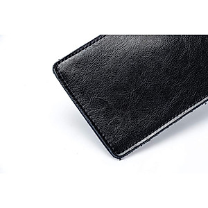 HERSENT PU Leather Knife Sheath, Universal Meat Cleaver Covers, Waterproof Butcher Chef Knife Edge Guards, Durable Wide Knife Protectors, Heavy Duty Kife Blade Shield Guard, 8.27”Lx3.9”W (Black)