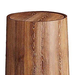 Generic Bathroom Trash Can, Household Trash Can with Swing Lid, Wood Grain Trash Can for Office and Bedroom, S