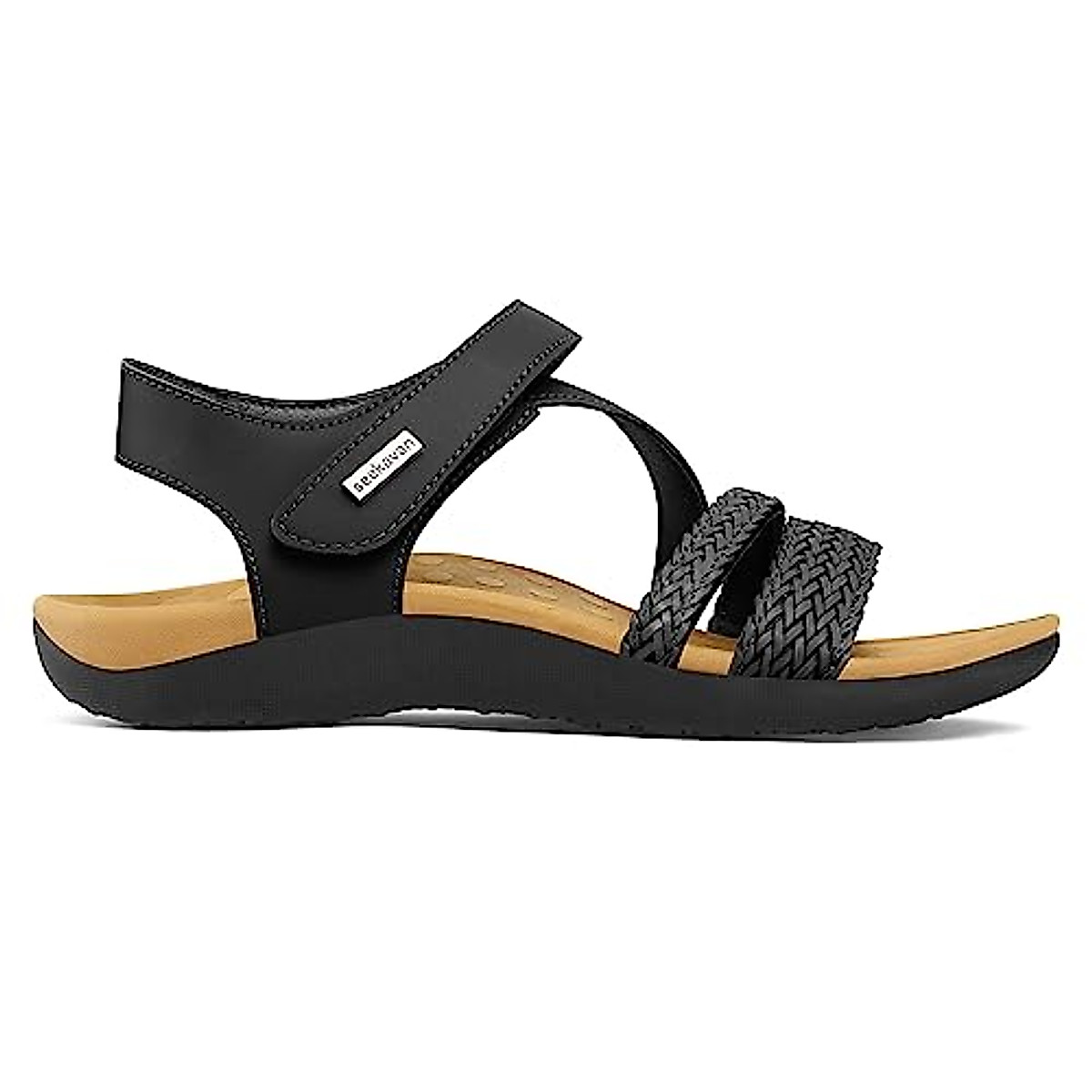 SEEKAVAN Women's Arch Support Sandals Orthopedic Sandals for Women Comfortable Woven Walking Sandals