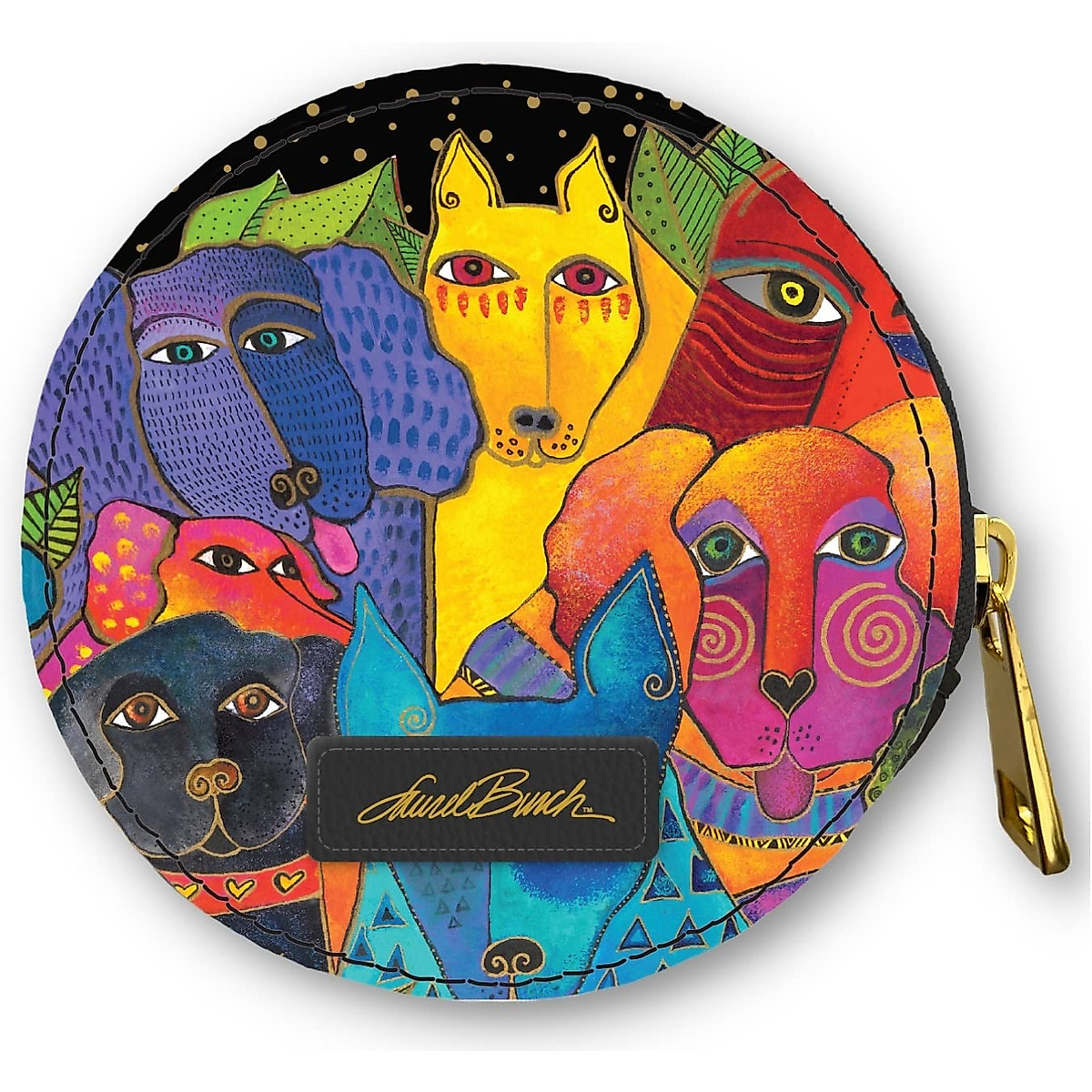 Monarque Round Zipper Case, Signature Artists (Laurel Burch Dogs And Doggies)