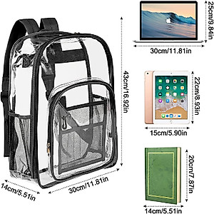 XINDONGSHENG Clear Backpack Heavy Duty PVC Transparent Backpack Give Children's dinosaur pen bag (random pattern)*1+ stickers*50