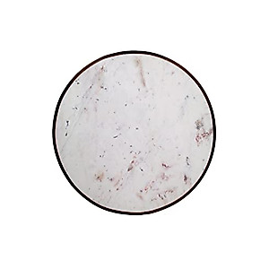 French Bistro Table (Geridon) 28", White Marble, by Bonnecaze