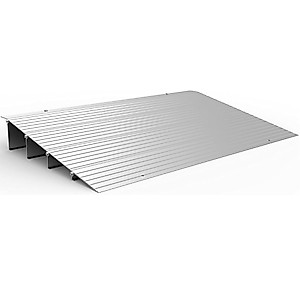 EZ-ACCESS TRANSITIONS 4 Inch Portable Self Supporting Aluminum Modular Entry Threshold Ramp Ideal for Doorways and Raised Landings