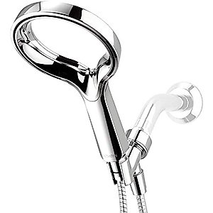 Methven Aio Removable Handheld Shower Head with High Pressure Water Jets, Hose, and Adjustable Arm Mount | Water Saving & High Pressure Spray Technology, Chrome