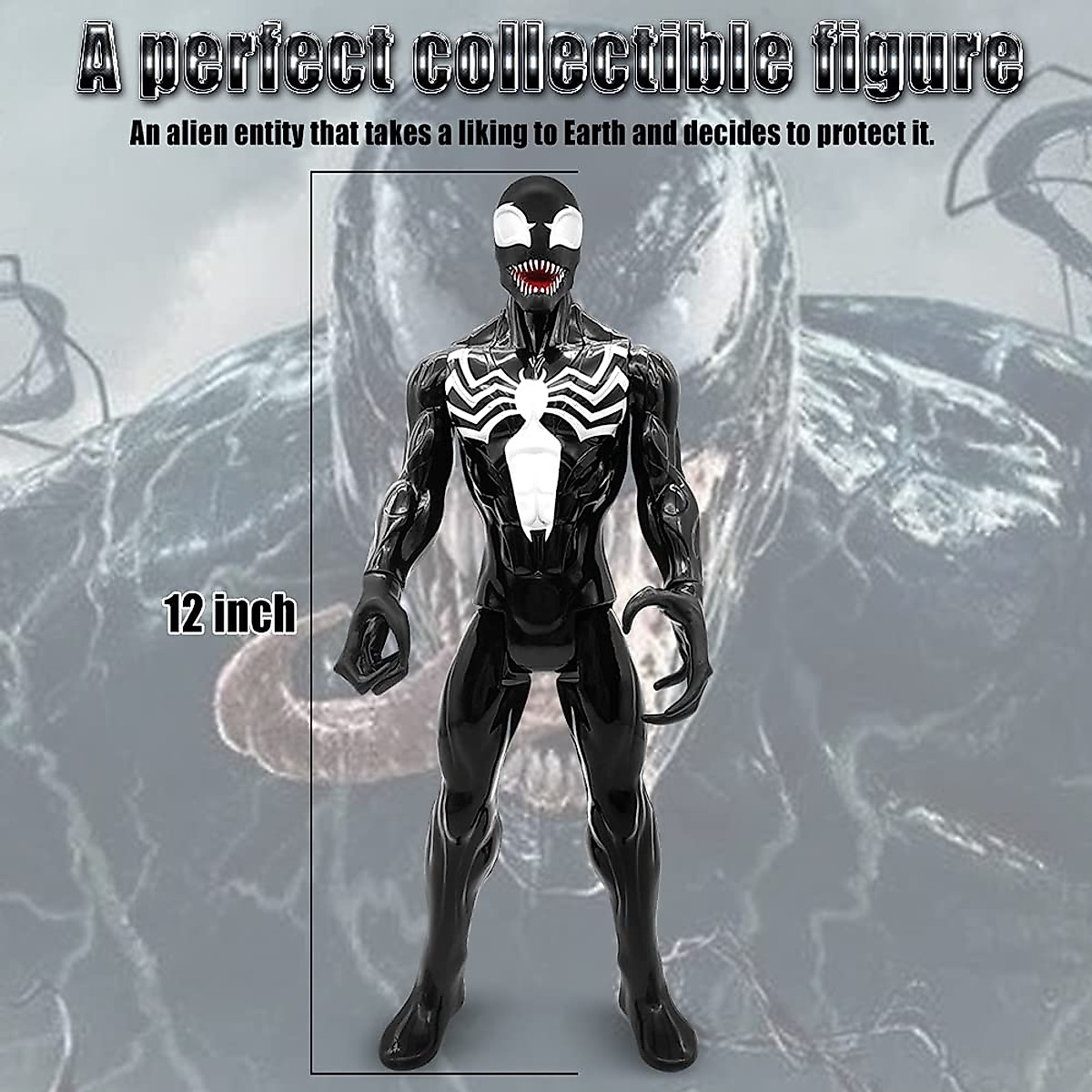 lasama Action Figures, 12 Inch Collectible Figures Toys for Boys Characters Toys Prefect Gift for Christmas, Thanksgiving Day, Birthday, Children’s Day for Kids (Black)