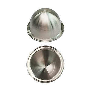RECAPS Only 1 Stainless Steel Refillable Filter Reusable Pod Compatible with Vertuoline Coffee Makers BUT Not All 230ml (Only 1 Pod, Aluminum Seals Lids excluded)