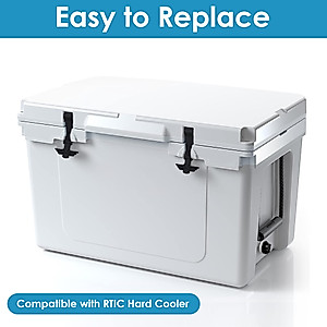 Feekoon Cooler Lid Latches and Cooler Drain Plug Replacement Parts Set Compatible with RTIC Hard Coolers, (2 Pcs Cooler Lid Latches, 2 Pcs Cooler Drain Plugs)