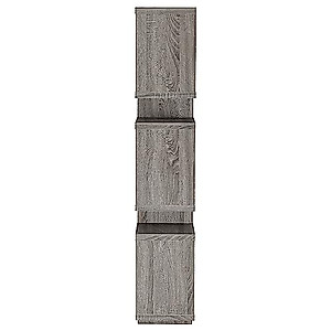 Coaster Home Furnishings Reid 3-Tier Geometric Bookcase Weathered Grey