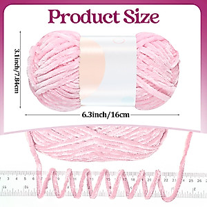 Xinnun 12 Skeins 1116 Yards Chenille Velvet Soft Thick Plush Yarn Bulk for Crocheting Knitting Baby Blanket DIY Weaving Craft, 6mm, 3.5 Oz/Skein(Cute Color)