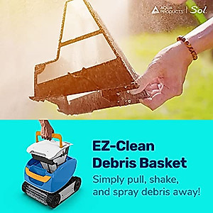 Aqua Products Sol Robotic Pool Cleaner, Automatic Vacuum for Inground Pools up to 36ft, 50ft Cable Length, Wall Climbing Vac w/Strong Suction & Easy to Clean Debris Basket