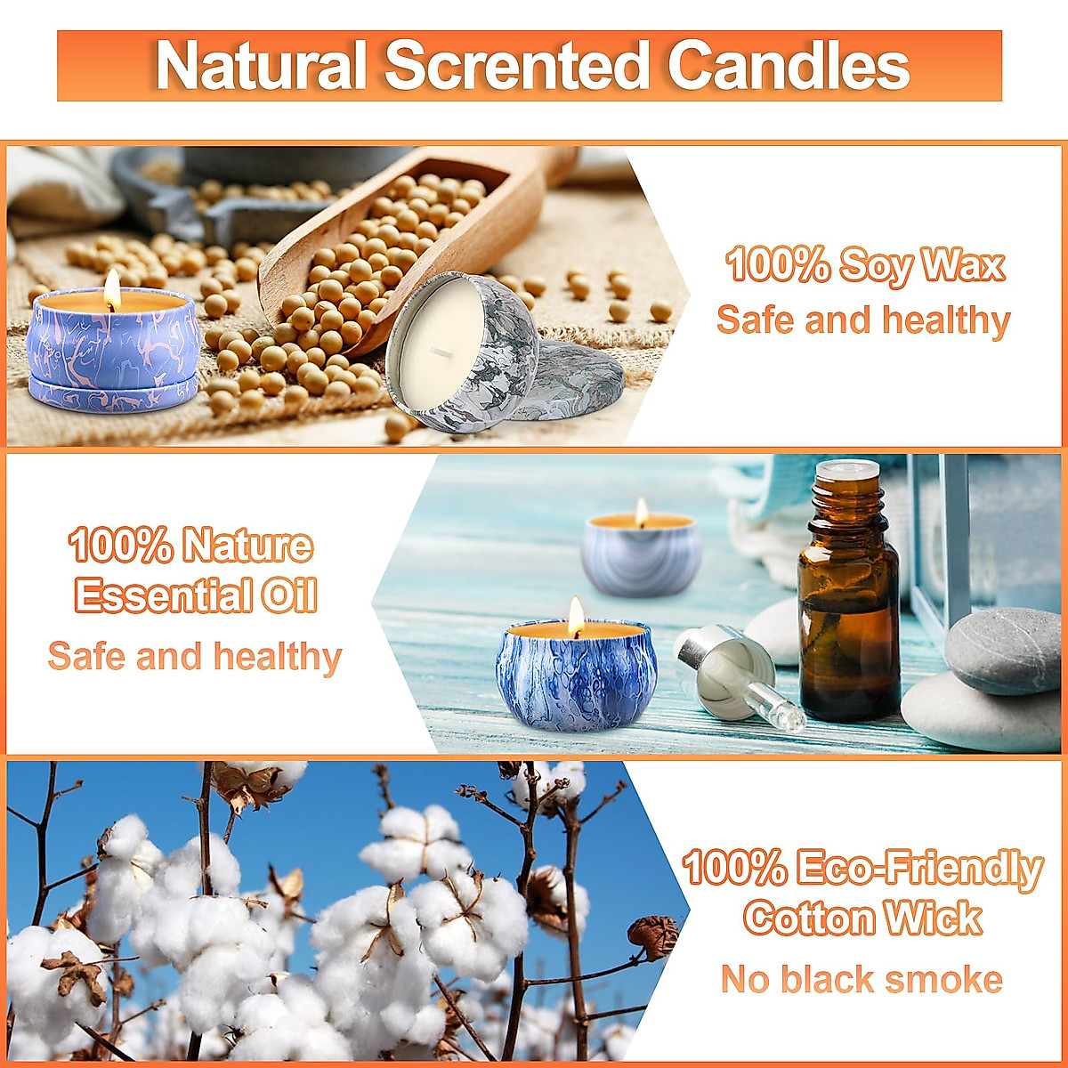 Scented Candles Gifts Set for Women, 9 Pack Aromatherapy Candles for Home Scented, Natural Soy Wax Candles Gift Set for Birthday, Mother's Day, Christmas, Valentine's Day