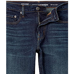 Amazon Essentials Jeans for Men Straight Fit, Bootcut, 34W x 31L, Dark Wash