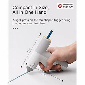 HOTO Cordless Hot Glue Gun, 10 Glue Sticks, 30S Heating Fast, USB Rechargeable Melt Glue Gun, Smart-Power-off Glue Gun, Perfect for Crafts, DIY Arts, Quick Home Repairs