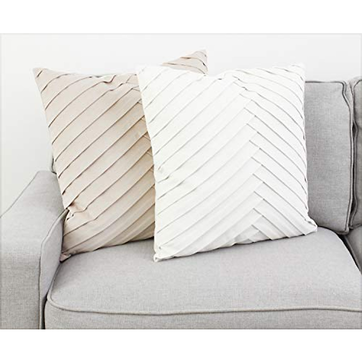 Thro by Marlo Lorenz Velvet Pillow, 1 Count (Pack of 1), Soft White