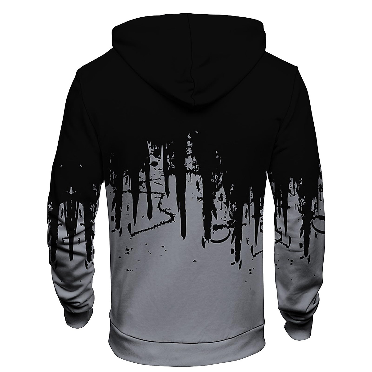 Ymosrh Men's Hoodies, Unisex 3D Printed Novelty Pullover Hooded Sweatshirt Sudaderas Hombre Cool Hoodies Mens Sweatshirt Big And Tall Hoodies For Lightweight Pullover Sweatshirts (L, Gray)