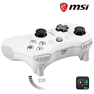 MSI FORCE GC20 V2 WHITE Wired PC Gamepad Controller - Interchangeable D-Pad Covers, Dual Vibration Motors, USB 2.0 - Wired