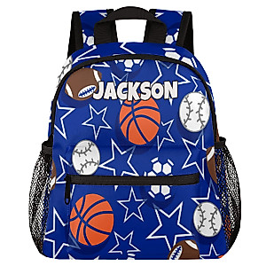 RIRIX Personalized Toddler Kids Backpack, Custom Mini Backpacks for Preschool, Schoolbag for Boys Girls Basketball Baseball