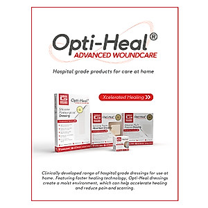 Neo G Opti-Heal Silicone Surgical Dressing – Sterile Adhesive Bandages for Surgical Wounds, Cuts, Abrasions - Absorbent Barrier Island Dressing 4x8 - Waterproof Bandages Post Surgical- 2 Pack