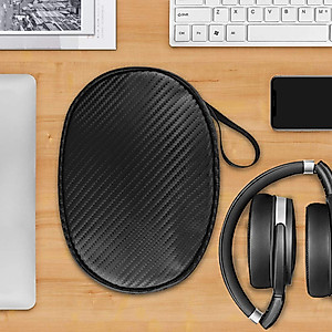 Geekria Headphones Pouch Compatible with Sennheiser, JBL, Skullcandy, Soundcore, Bose Headphones Case, Replacement Protective Travel Carrying Bag with Cable Storage (Black)