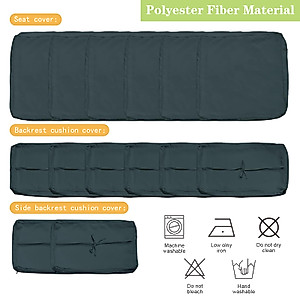 Bextile 14 Piece Outdoor Patio Cushion Covers Replacement, Outdoor Cushion Slipcovers, Water-Resistant Patio Furniture Cushion Covers with Zipper (Dark Grey)