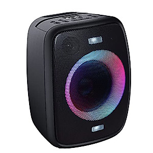 DOSS Bluetooth Speaker, PartyBoom Speaker with 60W Immersive Sound, Punchy Bass, Mixed Colors Lights, PartySync, 12H Playtime, Mic and Guitar Inputs, Portable Speaker for Indoor, Outdoor Party