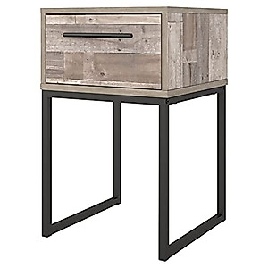 Signature Design by Ashley Neilsville Industrial 1 Drawer Nightstand, Light Brown