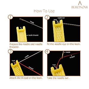 BEADNOVA Automatic Needle Threader 5 Pcs Sewing Needle Threaders Automatic Needle Threading Device for Sewing Embroidery Cross Stitch Craft Stitching Knitting Quilting