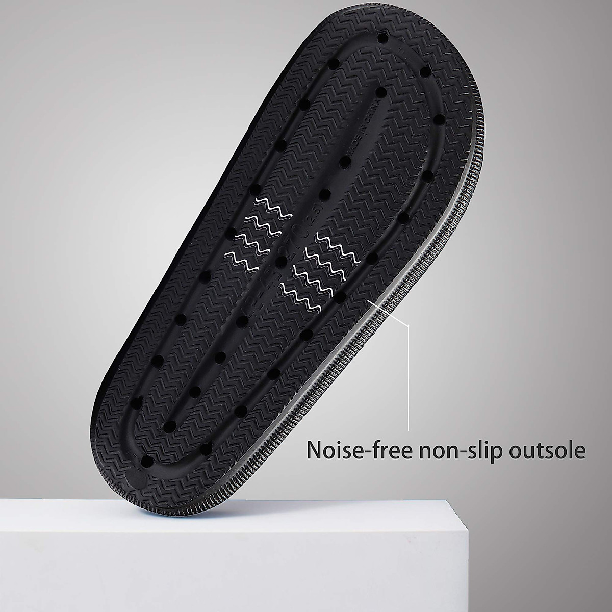 Slippers for Women and Men Quick Drying Bathroom Shower Sandals Open Toe Soft Cushioned Extra Thick Non-Slip Massage Pool Gym House Slipper for Indoor & Outdoor black 44-45