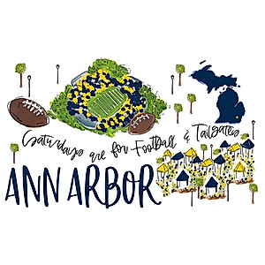 Swig Life 24oz Party Cup, Stackable Insulated Travel Coffee Tumbler with EZ Slider Lid, Cup Holder Friendly Travel Thermos, Stainless Steel 24 oz Tumbler, Reusable Coffee Mug (Saturdays in Ann Arbor)