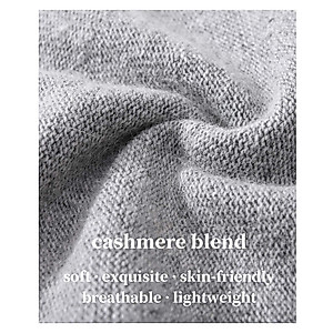 jaxmonoy Cashmere Slouchy Knit Beanie Hat for Women Winter Soft Warm Ladies Fleece Wool Knitted Skull Beanies Cap - Light Grey