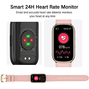 Fitness Tracker Smart Watch Women Men 1.47 Inch Touch Screen Activity Tracker for Android iOS Phones Exercise Watch with 24 Sports Modes Pedometer Calorie Step Counter Sleep Heart Rate Monitor