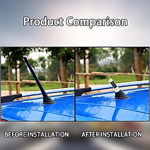 zipelo Car Short Antenna, 1.37" Carbon Fiber Short Antenna, Aluminum AM/FM Radio Signal Roof, Compatible for Most Vehicle Models, Universal Replacement Exterior Auto Accessories (Silver)