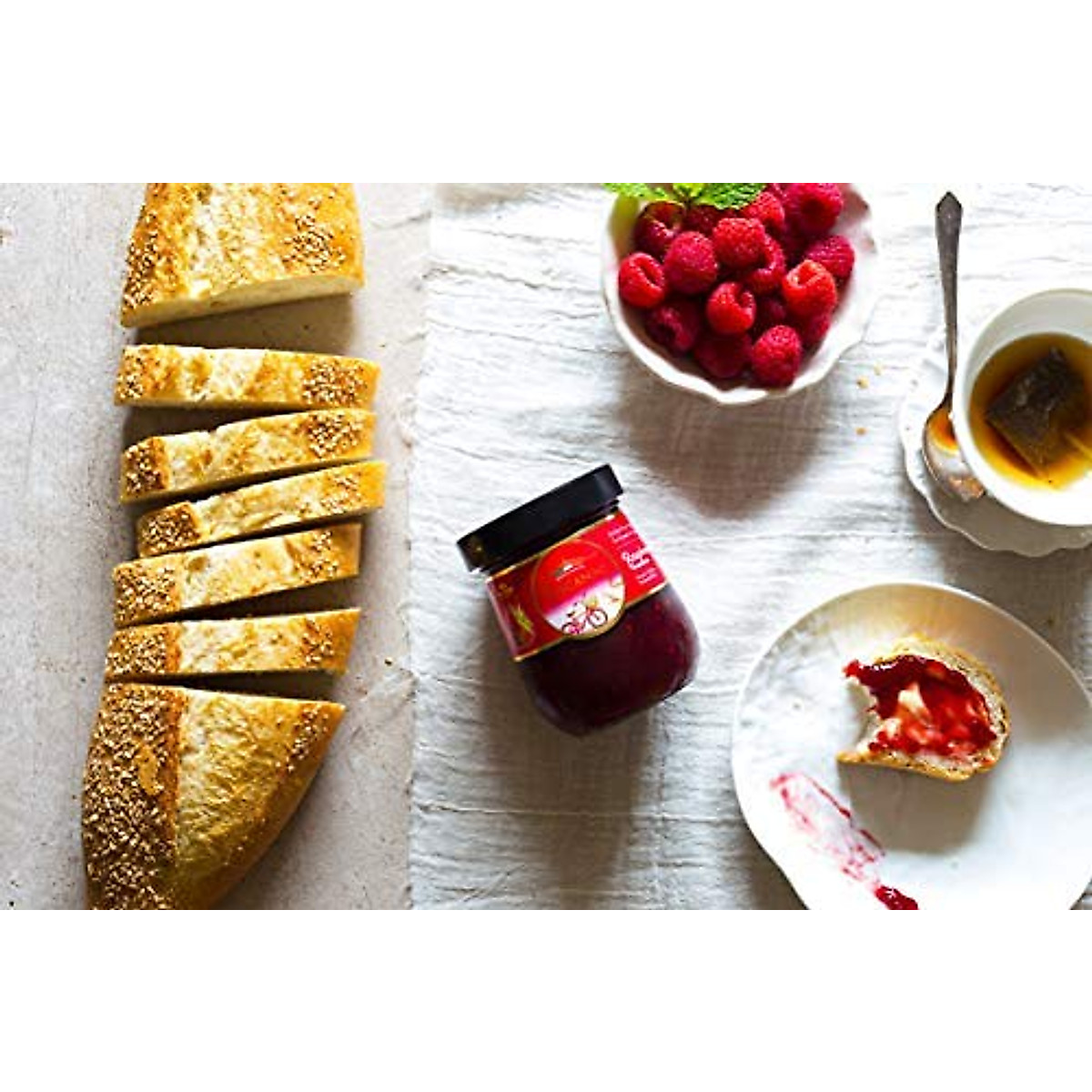 Tuscanini Premium Italian Raspberry Preserves, 11.64 oz Jar, Spreadable Fruit Jam, No High Fructose Corn Syrup, No Preservatives, Non GMO, Gluten Free