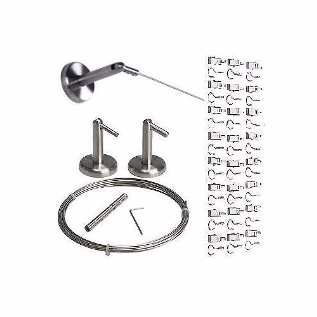 Ikea DIGNITET Curtain Wire 197 "and 24 Rings with Clips