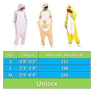 III HHONS kangaroo Onesie Animal Women/Men Adult Costume Halloween Cosplay Pajamas Onesies Christmas for Teen Small