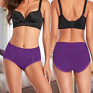 MISSWHO High Waisted Underwear Womens Cotton C Section Postpartum Stretch Panties Tummy Control Briefs Ladies Size Medium 6 Pack