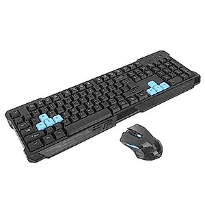 Rosvola Gaming Keyboard and Mouse Set Wireless Keyboard Mouse with Fast Decoding Speed and USB Gaming Receiver