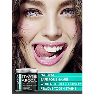 Teeth Whitening Powder - Remineralizing Tooth Powder for Tooth Whitening 5 in 1 Formula | Blanqueador de Dientes | Charcoal Toothpaste Alternative | Sensitivity Treatments
