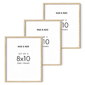 Haus and Hues 8"x10" Beige Oak Wood Frames Set of 3 – 8x10 Wood Picture Frame Set Wood Picture Frames Wood Frames Picture Frames For Wall Picture Frames Light Wood Picture Frames Wooden Frame, BEIGE FRAMED