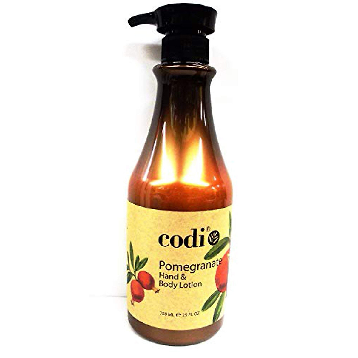 CODi Pomegranate Lotion - Body and Hand Lotion with Pump for Women and Men - Pomegranate Body Lotion with Wonderful Pomegranate Scent - Less Greasy, Quick Absorbent - 1 750ml Bottle and 2 100ml Tubes