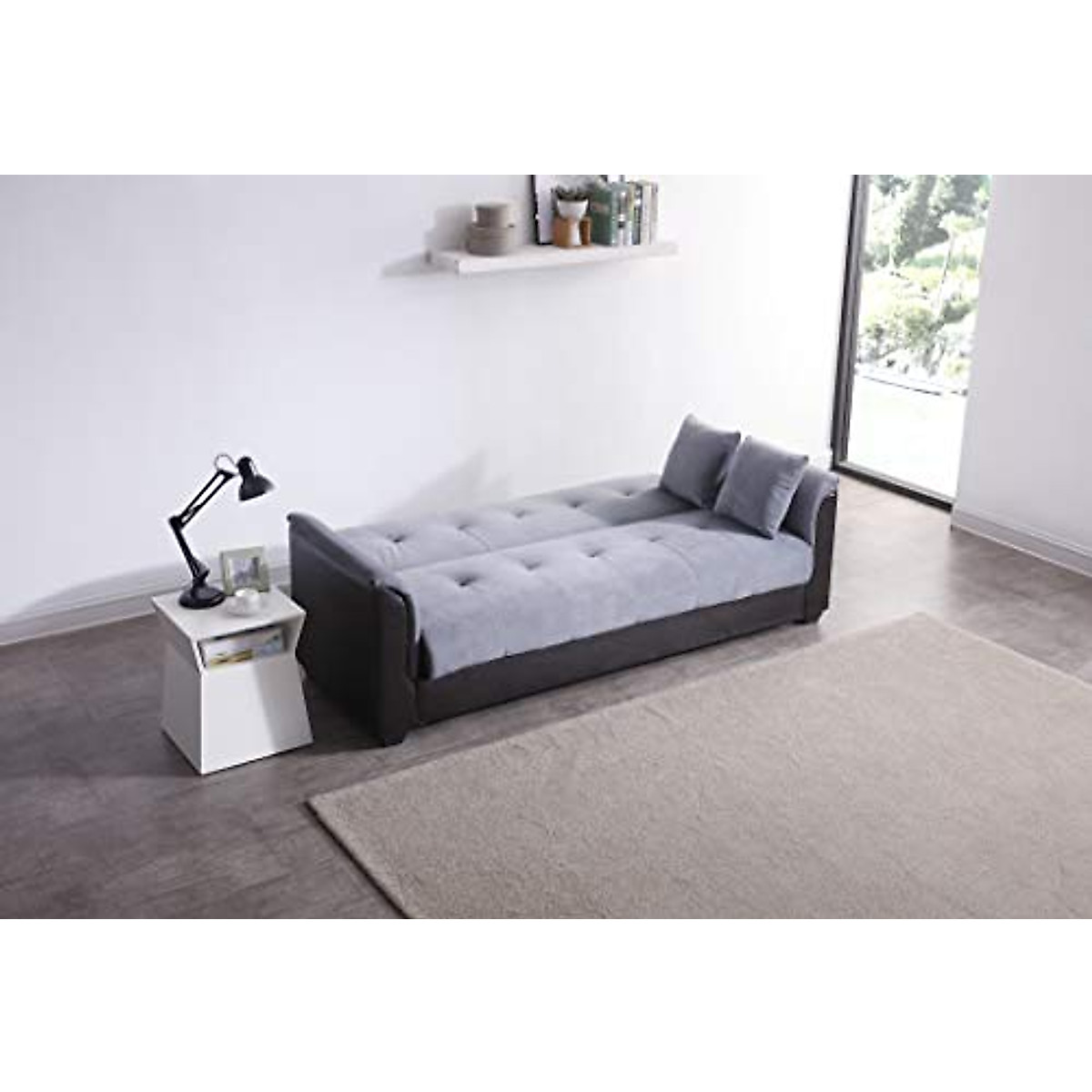 NHI Express Melanie Sofa Futon Bed, Gray