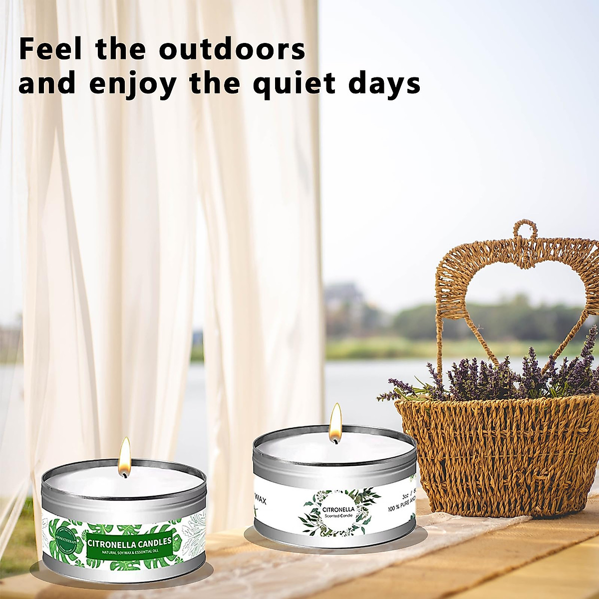 Gadojuewo 3 Pack 3.1OZ Citronella Candles Outdoor and Indoor,49 Hours Soy Wax Candle in Medium Bucket for Patio Ledge Garden Yard Beach