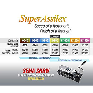 Super Assilex Flexible Sanding Sheets, Lemon K-800, Hook & Loop, 191-1509, 25 Sheets