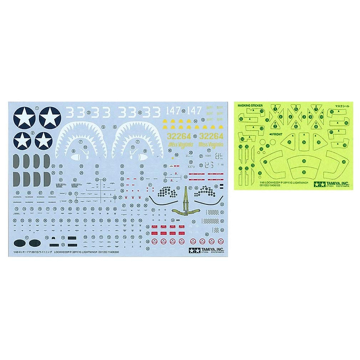 Tamiya TAM61120 1: 48 Lockheed P-38F P-38G Lightning [Model Building Kit]